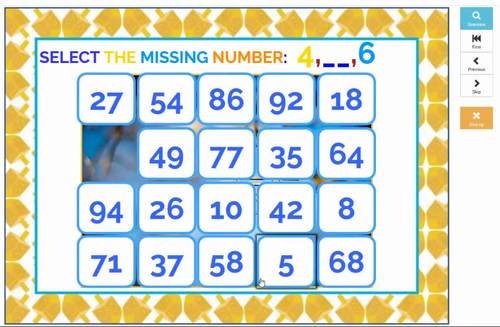 Missing Numbers to 100 Hanukkah Math Mystery Picture Puzzle Boom Cards