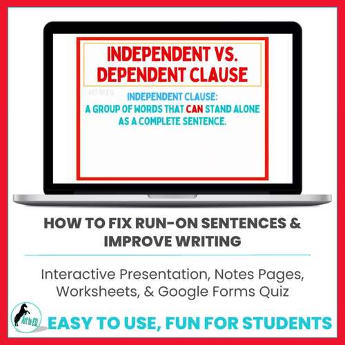 Fix Run-On Sentences & Improve Writing - ESL - Presentation, Practice, Quiz