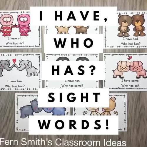 1st Grade Sight Words I Have Who Has Card Game by Fern Smith's ...