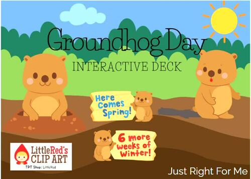 Groundhog Day Comprehension Activity Boom Cards by Just Right For Me