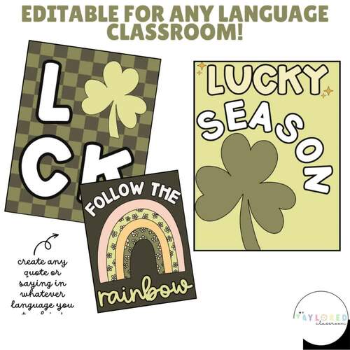 St. Patrick's Day Themed Classroom Posters by My Taylored Classroom