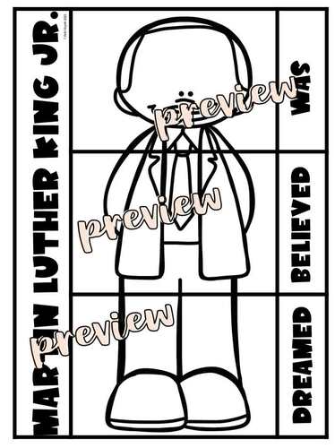 Martin Luther King Jr Graphic Organizers - Mobile Craft - Worksheets