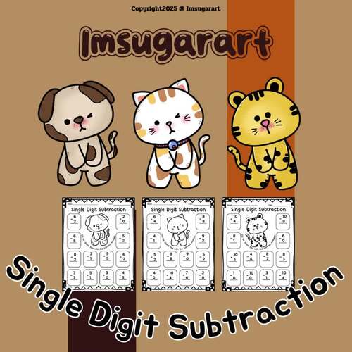 Animals Single-Digit Subtraction within 10 |Fun & Engaging Worksheets ...