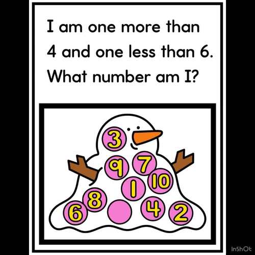 Missing Numbers 0-10 with Before, After & One More, One Less | Snowman ...
