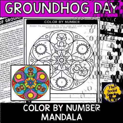 Groundhog Day History February Color By Number - Reading Comprehension ...