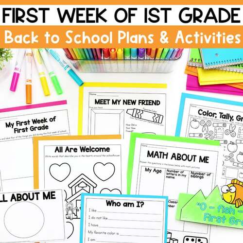 First Week of School First Grade First Day of School Activities | TPT