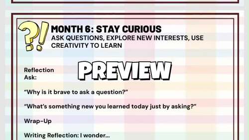 Stay Curious | SEL Lesson | Heart Print Unit 6 | Growth Mindset ...