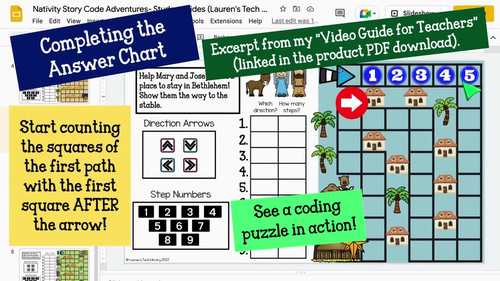Nativity Christmas Digital + Printable Coding Maze Puzzles in Google ...