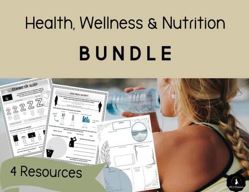 Health Wellness, Nutrition Worksheets with Goal Setting for Middle ...