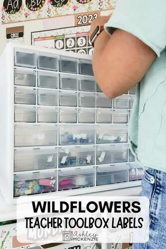 Wildflowers Classroom Decor | Teacher Toolbox Labels - Editable!