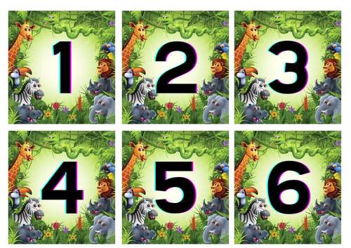 Numbers 1 to 20 (Jungle theme) Flash cards | Bulletin Board | TPT