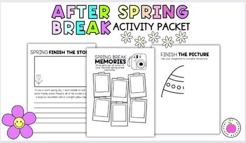 After Spring Break Activities Packet | Early Finisher Worksheets