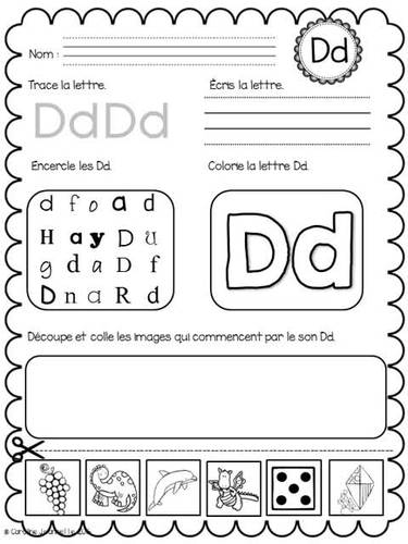 French Alphabet - Letter D / Alphabet - Lettre D by Caroline Joannette