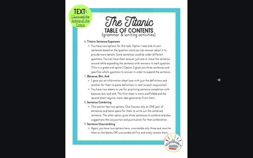 The Titanic Mini Unit-- Based on I Survived Series & TWR (Updated!)