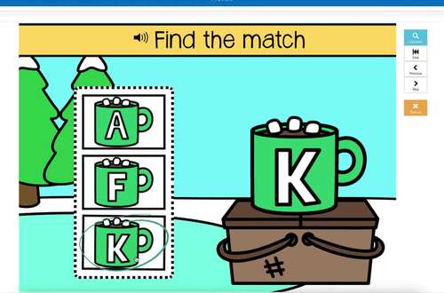 Hot Chocolate Capital Letter Match Boom Cards™ Digital Task Cards