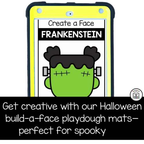 Halloween Build-a-Face Playdough Mats with Emotion Flashcards | TPT