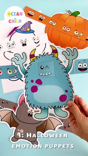 2 Halloween Craft Printables Coloring Page Halloween Low Prep Activity ...