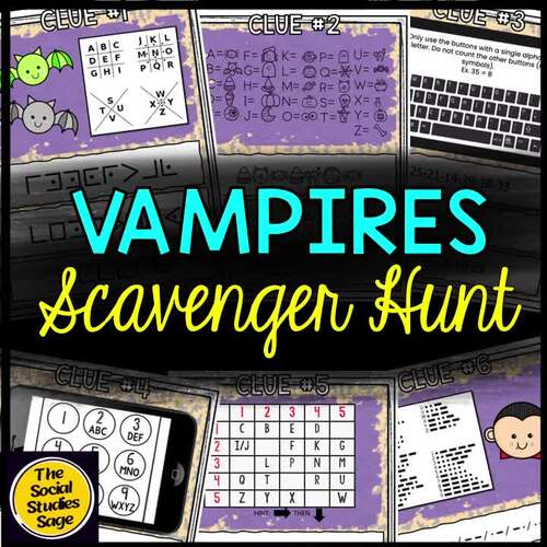 Vampire Escape Room Word Search, Critical Thinking, Teambuilding Indoor ...