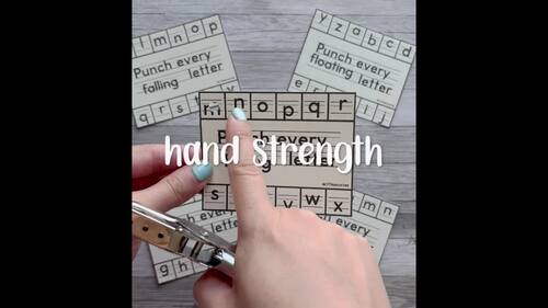 Hole Punch Cards for OT: floating/falling letters (line adherence activity)