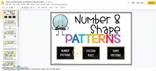 4th Number and Shape Patterns Interactive Math Google Slides™ 4OA5