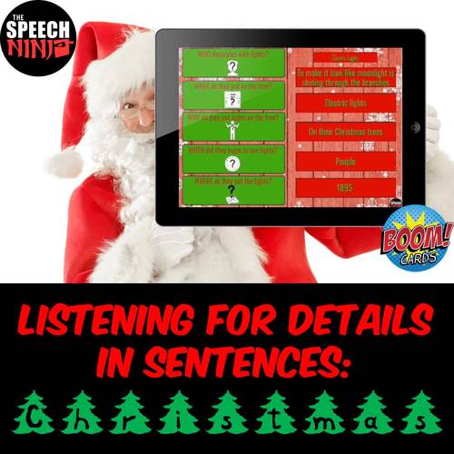 Listening for Details in Sentences: Christmas Boom Cards by The Speech ...