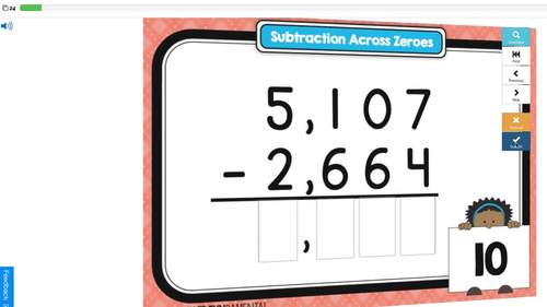 Subtraction Across Zeroes | Boom™ Cards | Distance Learning | TPT