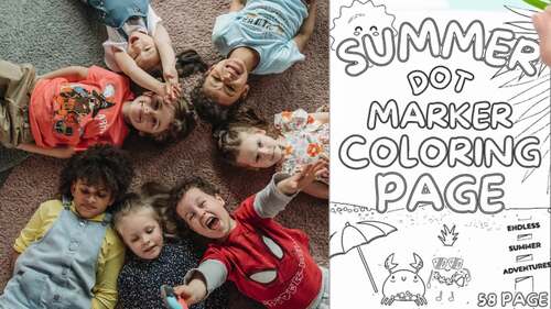 summer dot marker coloring pages by SUPERNOVA SCHOOL | TPT