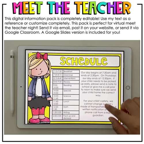Back to School & Meet the Teacher Editable Digital Info Pack | English ...