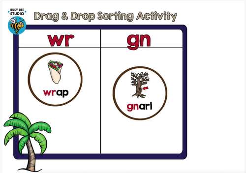 GN WR GHOST SILENT LETTERS SCIENCE OF READING PHONICS SORTS TASK BOOM CARDS