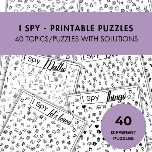 Master 40+ Topics: Engaging Printable I Spy Image Puzzles for No-Prep Fun!