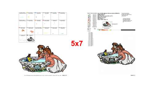 The Little Mermaid - Human Ariel With Sea Friends In Fountain - Scuttle ...