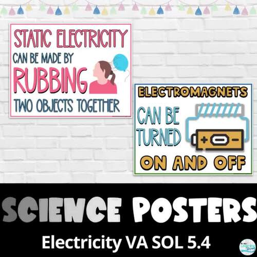 Science Posters | Electricity | VA SOL 5.4 by Mrs Waters Learning Stream