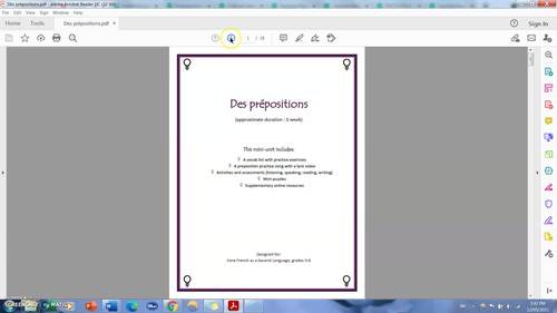 Des prépositions (Introductory & practice activities for French ...