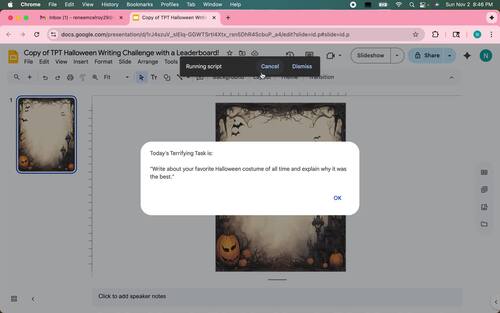 Halloween Writing Challenge with a Leaderboard! by Nala Bella Teaching