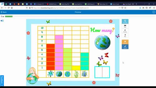 Earth Day Boom Cards Bar Graphs 1st Grade Math Digital Task Cards