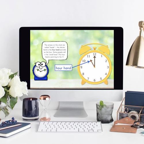 Telling Time to the Hour | Telling Time First Grade | 1st Grade Math Slides
