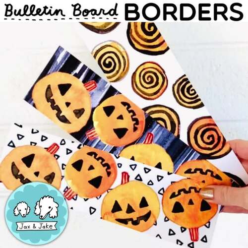 Watercolor Halloween Bulletin Board Borders - Fall and October ...