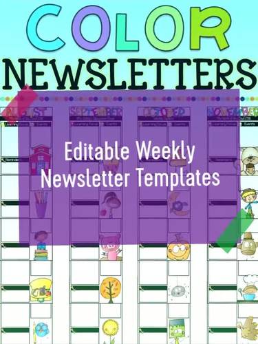 60 Editable Weekly Newsletter Templates (Color AND Blackline) | TpT