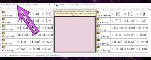 PIXEL ART: Solve Quadratic Equation by Square Root Property L3 DISTANCE ...