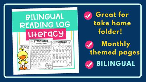 Registro de Lectura en Español | Reading Log in Spanish for Take Home ...