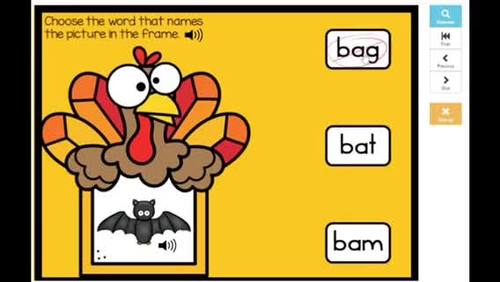 Thanksgiving CVC Word Decoding and Word Building for Kindergarten Boom ...