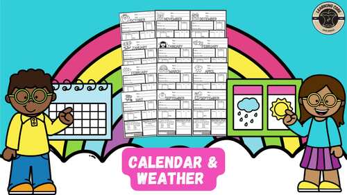 Monthly Morning Work Bundle Calendar + Weather PreK Kindergarten First ...