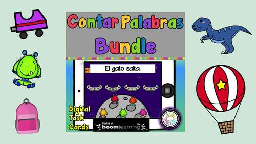 Contar palabras bundle Digital Task Cards | Boom Cards™ by Cloud Ten