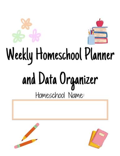 Weekly Homeschool Planner and Data Organizer by Rachel Hill Helps