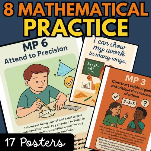 8 Mathematical Practices Posters | Math Posters for Grade | Classroom ...