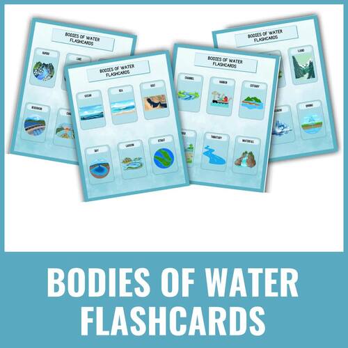 Bodies of Water Vocabulary Flashcards | Geography & Nature Study Flash ...