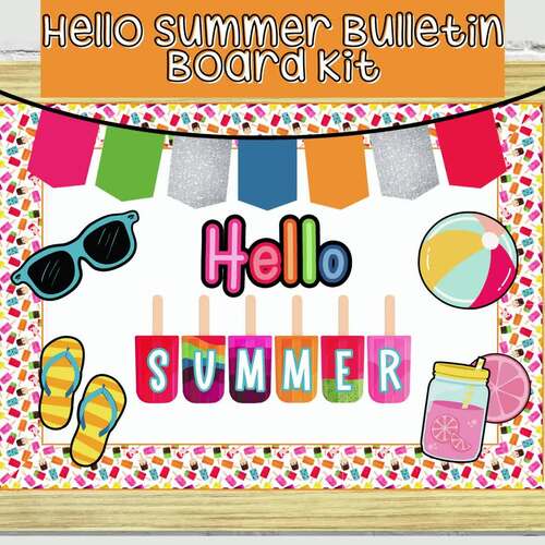Hello Summer Popsicle Theme Bulletin Board Kit, Elementary Class Door