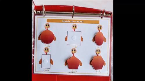 Turkey Themed Busy Book, Thanksgiving Activities for Toddlers, Learning ...