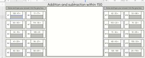 Digital Math Pixel Art 3rd Grade Fluency Addition and Subtraction ...