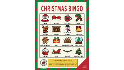 Christmas Bingo – Easy Classroom Edition | 30 Cards + Calling Cards ...